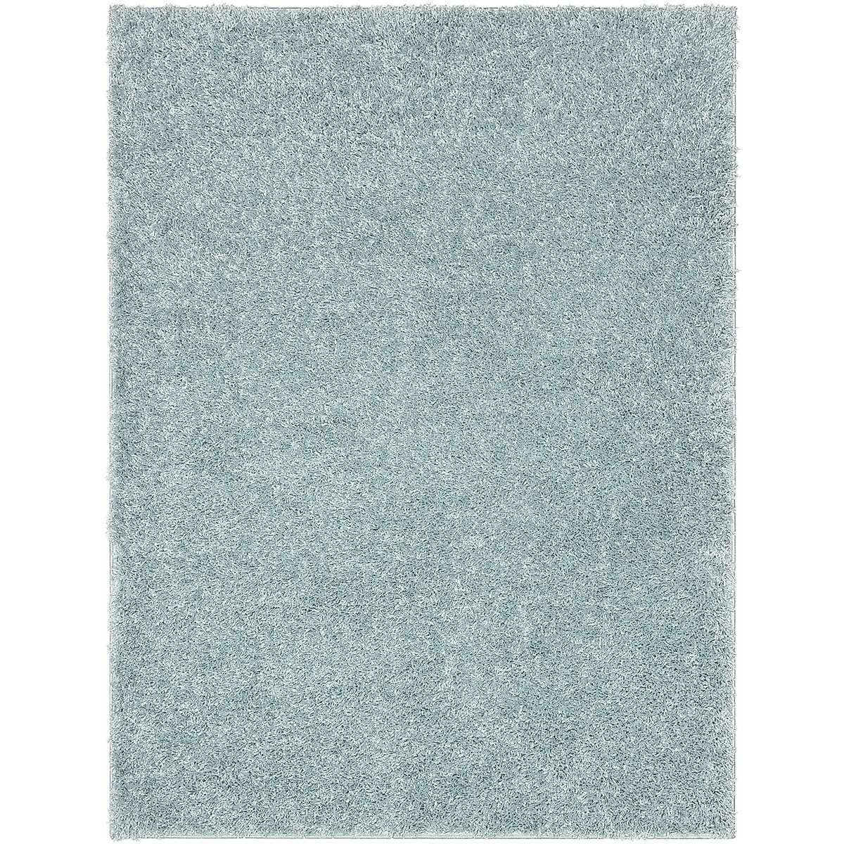 Well Woven Emerson Plain Shag Seafoam Green Textured Area Rug (3'11" x 5'3")