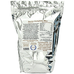 Vibrant Pets Senior Complete Dog Immune System Supplement | Older Dog Muscle and Joint Supplement with Probiotics & Enzymes for Digestion | Nutrient-Rich Skin & Coat Immune Booster Powder 48oz