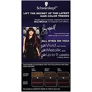 Schwarzkopf Color Ultime Metallic Permanent Hair Color Cream, 4.3 Metallic Violet.