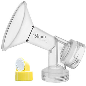 One-Piece Breastshield (19 mm, Extra Small) Compatible with Medela Breast Pumps (Pump in Style, Lactina, Symphony, Single Deluxe, Double Ease); Smaller Than Personalfit 21 mm; Made by Maymom