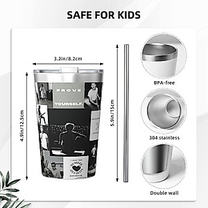 UALWORY Niall Music Horan Tumbler Cup 12oz Travel Coffee Mug with Lid and Straw Stainless Steel Insulated Mugs