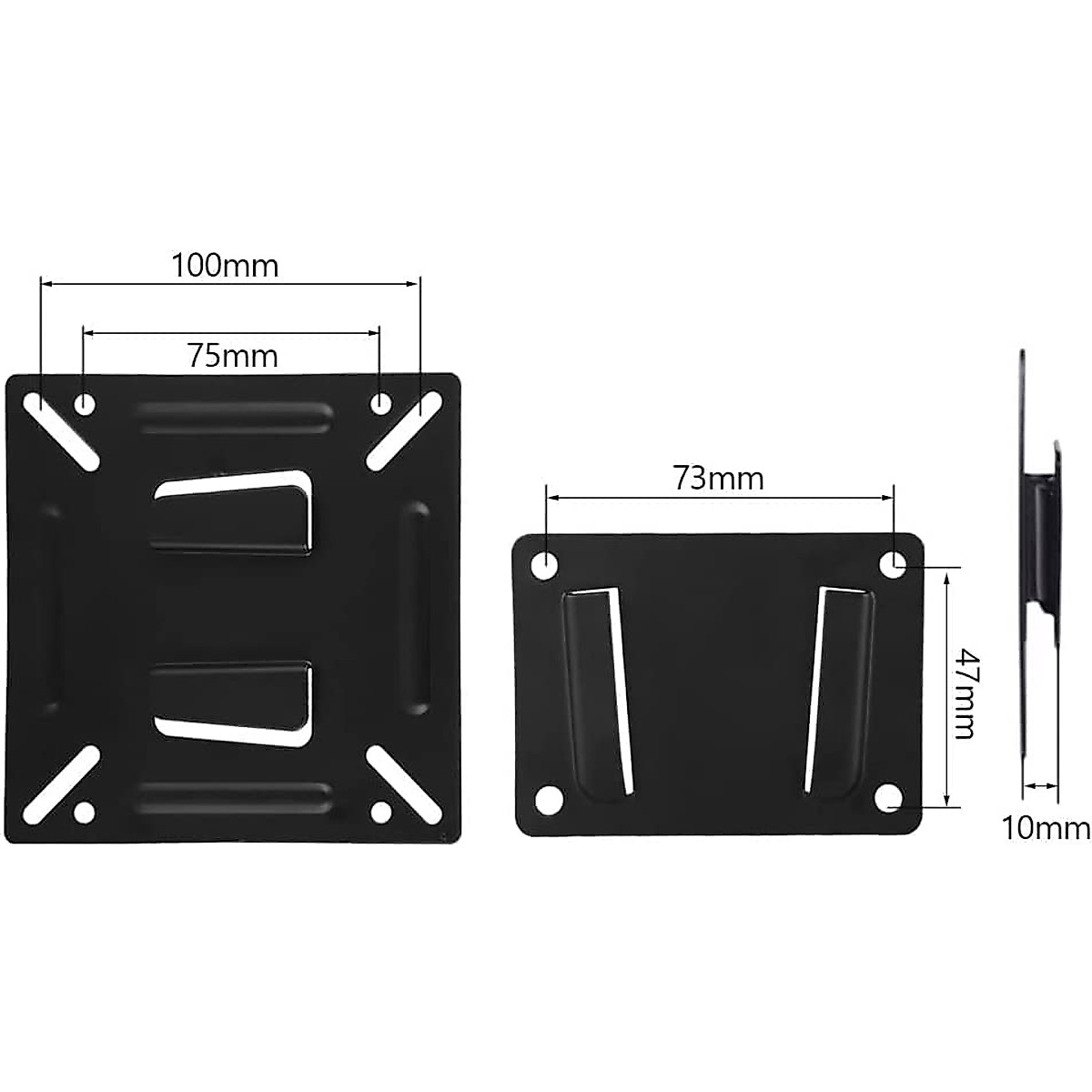 Wall Hung TV Bracket, RV TV Mount for 14-32Inch TV Large Load Solid Support Monitor Wall Mount for Camper Small Monitor LED LCD Flat Screen TVs, 4.7 x 4.7 x 0.3 in