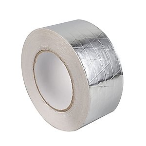 Glass Fiber Cloth Aluminum Tape Silver, Reinforced Self-Adhesive Heat Reflective Tape, Heat Jacketing Insulation Resistant High Temperature HVAC Tape, Metal Repair Duct Tape (3.15inch x 82ft)