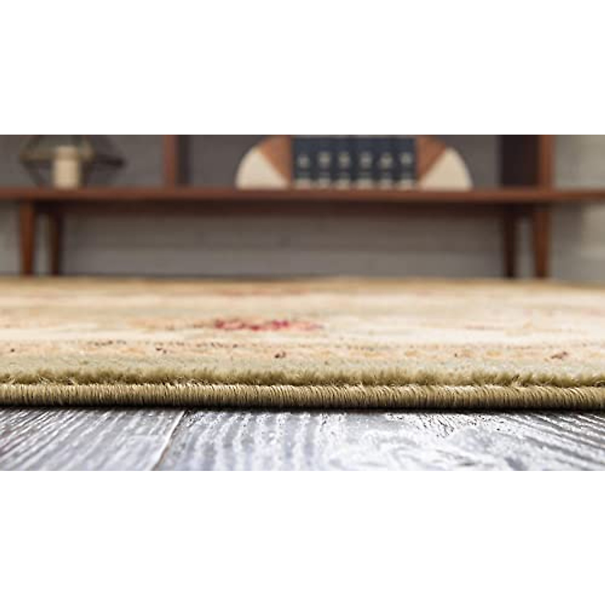 Unique Loom Versailles Collection Traditional Classic Floral Motif Area Rug (5' 0 x 5' 0 Octagon, Green/Ivory)