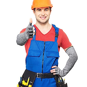 2 Pairs Cut Resistant Sleeves for Men Anti Cut Protective Sleeves Arm Sleeves Safety Gloves (Black, Gray)