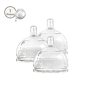 Inttero Breast-Mimic Anti-Colic & Air-Free Vent Nipples - Slow Flow (0-3 Months / 1 Hole) / 3-Pack