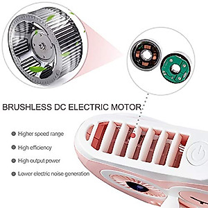 Ysmlife Handheld Mini Fan, Eyelash Extension Fan, Battery Powered Portable Fan, Rechargeable Personal Fan, Small Neck Fan with Lanyard USB Charging Cable for Travel Desk Lash Face Neck(Pink)