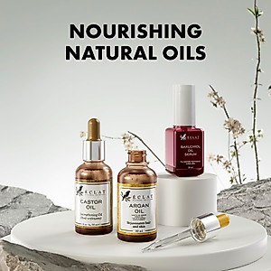 Eclat Skincare Castor Oil Organic Cold Pressed for Hair Growth & Strength, Helps in Thickening Eyelashes and Eyebrows Volume, Hydrates Skin - 1 fl oz + Applicator