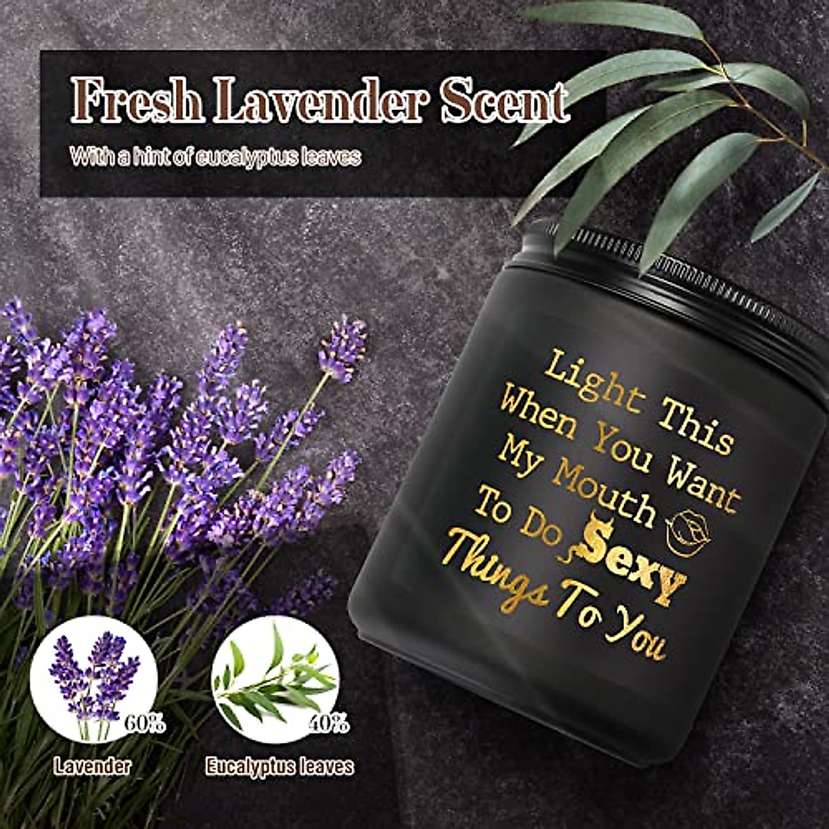 Lavender Scented Candle - Funny Gift for Boyfriend Husband Him Her Girlfriend Wife - Romantic I Love You Gift for Christmas Birthday Anniversary Valentines - Naughty Gifts for Men Women Couple Fiance