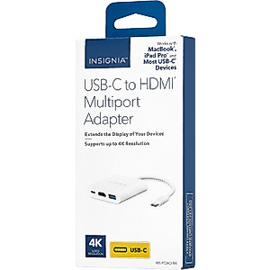 Insignia USB-C to HDMI Multiport Adapter - White - Model: NS-PCACHM