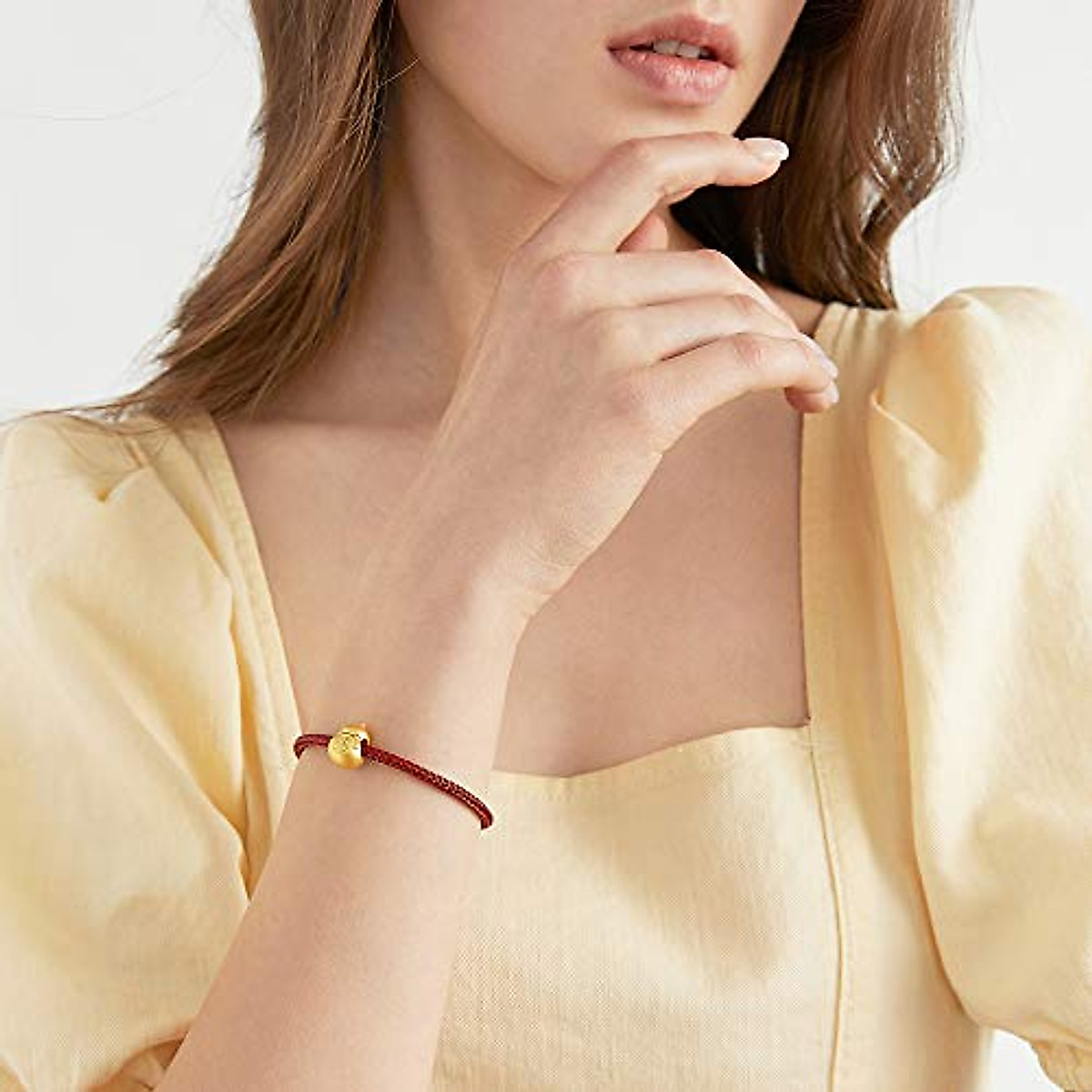 CHOW SANG SANG 999 24K Solid Gold 'Hello World' Gourd (Wulu) Charm Bracelet for Women 91360C