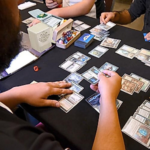 PROMAXIBINDER MTG Commander Deck Box, Fits 100+ Single Sleeved Cards, Strong Magnet Magic Gathering Deck Box, PU Leather Magic Gathering Deck Box for TCG, CCG, MTG Cards (Grey)