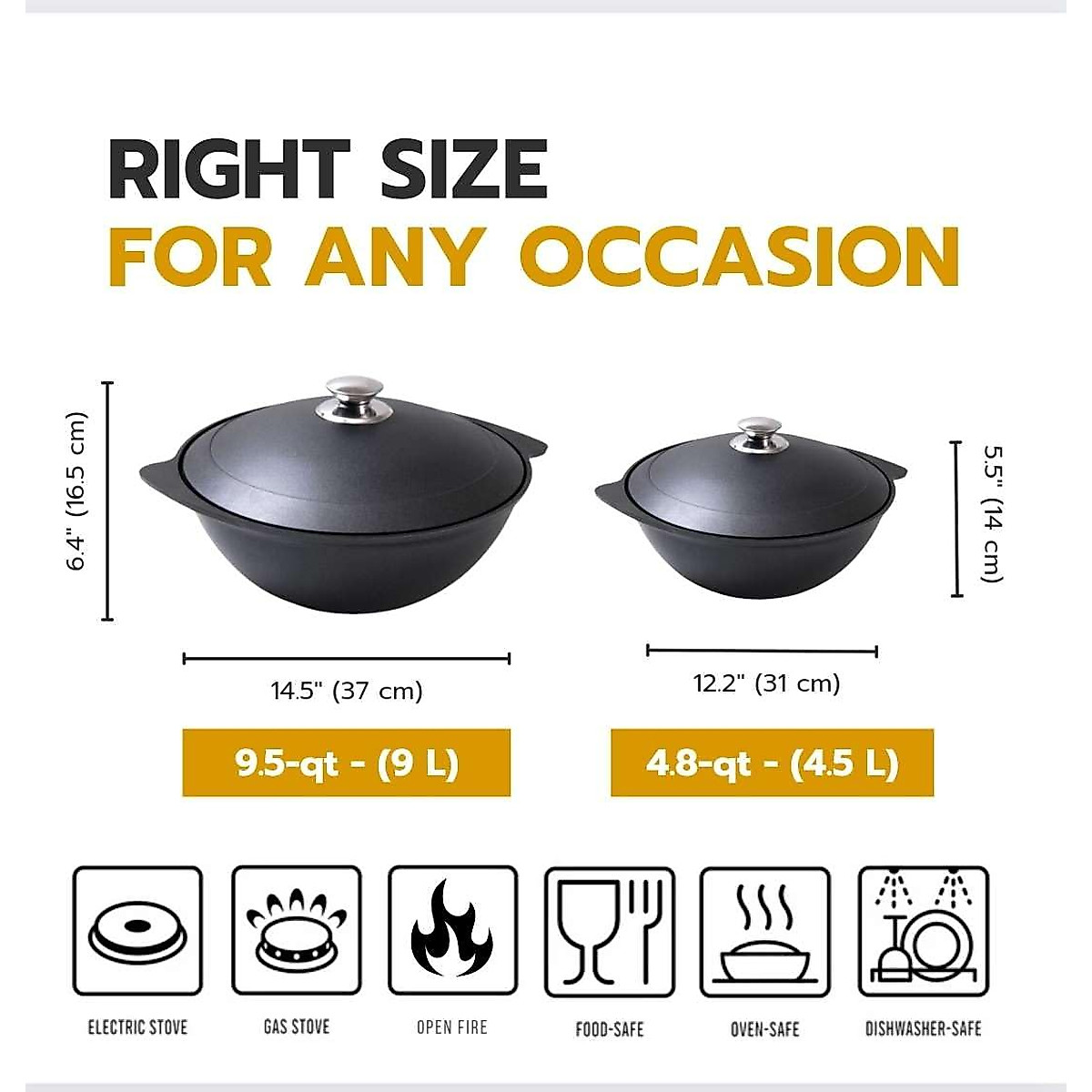 Kazan for Making Pilaf (non-sticking coating) 9L