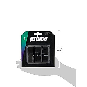Prince Overgrip Dura Pro Plus Set of 3 Grips, Overgrip Dura Pro Plus 3er, Black, Standard