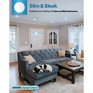 Sunco Lighting 6 Pack 4 Inch Ultra Thin LED Recessed Ceiling Lights Slim, 6000K Daylight Deluxe, Dimmable, 10W, Wafer Thin, Canless with Junction Box