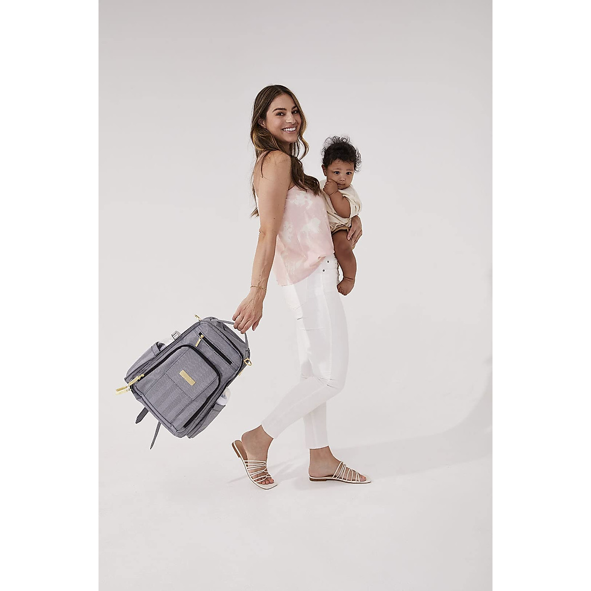 JuJuBe Be Right Back Unisex Travel Backpack, Diaper Bag with Memory Foam Changing Pad, Be Fashionably Organized Anywhere