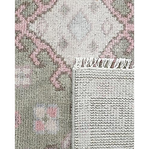 Handmade Geometric Contemporary Light Gray Area Rug 9 x 12