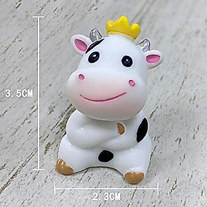 8pcs Mini Cow Animals Miniature Cow Figurines Fairy Garden Miniature Cattle Farm Figurines DIY Terrarium Crafts Moss Landscape Ornament Plant Pot Craft Dollhouse Decoration