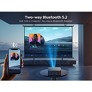 Outdoor Projector 4K, 5G WiFi Bluetooth Projector with 4D/4P Keystone Correction, Compatible with iOS/Android/ TV Stick/PS4