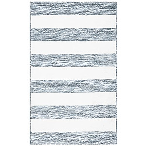 SAFAVIEH Easy Care Collection Accent Rug - 2'3" x 4', Grey & Ivory, Stripe Design, Non-Shedding & Easy Care, Machine Washable Ideal for High Traffic Areas in Entryway, Living Room, Bedroom (ECR115F)