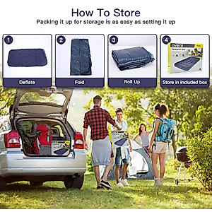 GiftWay Twin Size Camping Air Mattress - 9" Raised Inflatable Mattress Portable Comfort Flocked Blow Up Airbed with Patch Kit - Air Bed for Guests/Home/Travel/Housewarming Gifts