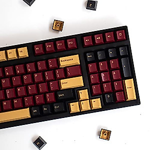 Red Samurai Keycaps Set 164 Keys PBT Doubleshot Keycaps Cherry Profile Custom Keyboard Keycaps for Cherry MX 61/64/68/84/87 Mechanical Keyboards