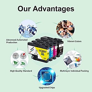MS DEER Compatible LC3037 Ink Cartridges High-Yield Replacement for Brother LC 3037 XXL LC-3037XXL LC3037XXL LC3039 for MFC-J6945DW MFC-J6545DW MFC-J5845DW MFC-J5945DW Printer (BK/C/M/Y, 4 Packs)