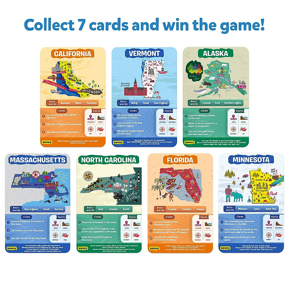 Skillmatics Card Game - Guess in 10 States of America, Educational Travel Toys for Boys, Girls, and Kids Who Love Board Games, Geography and History, Gifts for Ages 8, 9, 10 and Up