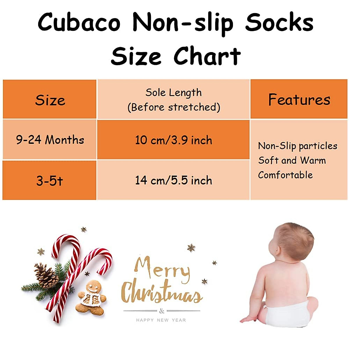 CUBACO Baby Socks, 12 Pairs Non Skid Anti Slip Cotton Grip Socks for Toddler Baby Toddler Socks Baby Boy Socks 12-24 months Toddler Socks with Gripper