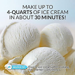 Nostalgia Electric Ice Cream Maker - Old Fashioned Soft Serve Ice Cream Machine Makes Frozen Yogurt or Gelato in Minutes - Fun Kitchen Appliance - Pink - 4 Quart