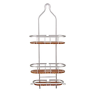Utopia Alley Tia Rustproof Shower Caddy, Teak, 3 Shelves