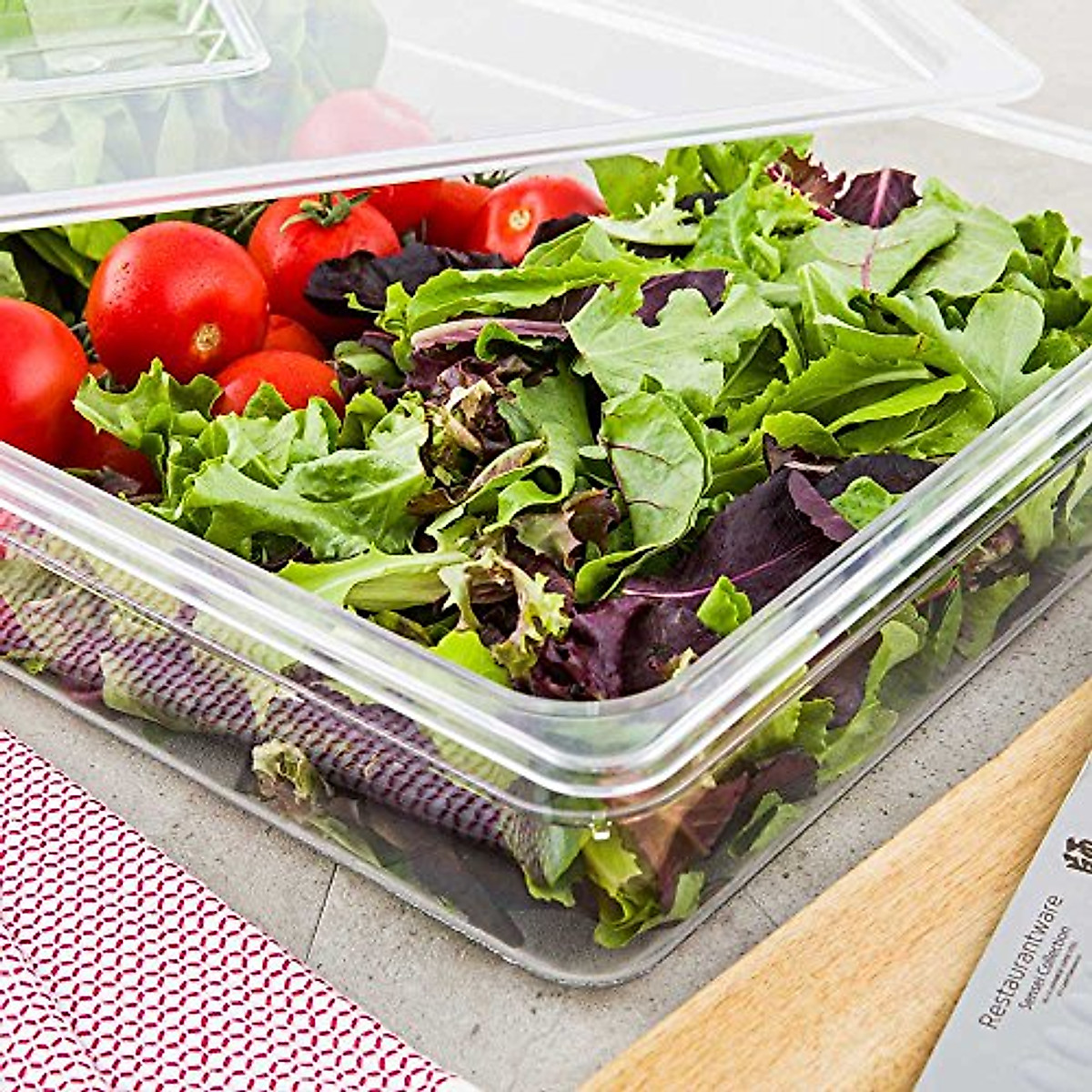 Restaurantware-4 Inch Deep Food Pans, 1 Full Size Commercial Food Storage Container - Freezable, Break-Resistant, Clear Plastic Cold Pans, Dishwashable, For Kitchens, Restaurants, Or Cafeterias