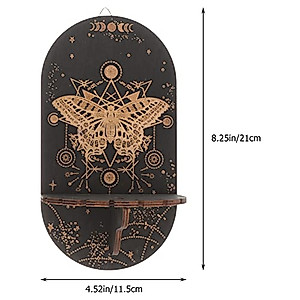 Didiseaon 2pcs Crystal Shelf Butterfly Crystal Display Shelf Hand Moon Star Crystal Holder Wooden Floating Shelf Witch Stuff Stand for Rock Gemstones Meditation Spiritual Gift