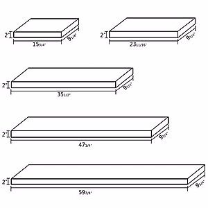 WELLAND New Chicago Floating Shelf, White Floating Wall Shelf Ledge Shelf, 60-inch, White