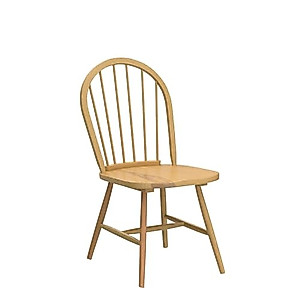 Giantex Set of 4 Windsor Chairs, Wood Dining Chairs, French Country Armless Spindle Back Dining Chairs, Farmhouse Kitchen Dining Room Chairs, Oak