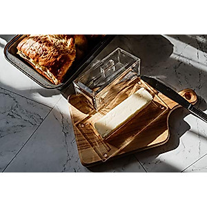 Huang Acrylic Classic Butter Dish With Lid | 2-Piece Design Butter Keeper | Covers and Holds a Standard Stick of Butter