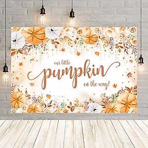 Aprophic Pumpkin Baby Shower Backdrop Fall Baby Shower Decorations Banner Our Little Pumpkin is On The Way Thanksgiving Baby Shower Background Photo Booth Studio 7x5ft