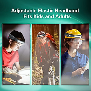 SEVENKA Original 2 Rechargeable Headlamps, Bright LED Headlamp Flashlight, 1000 Lumen 230° Wide Beam&Spot Light, Sensor Mode, 2.4oz Lightweight Head Lamp for Camping,Running, Hard Hat Headlight