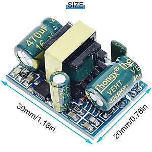 DKARDU 5 pcs AC-DC 12V 450mA Buck Module Power Supply Buck Converter Step Down Module 5.4W Transformers with red and Black Cable