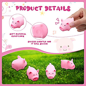 200 Pcs Rubber Pig Bath Toy Bulk Tiny Pig Toys Float and Squeak Pig Toy Pink Piggy Bathtub Toys for Baby Shower Halloween Christmas Birthday Party Supplies, 2.25 x 1.5 x 1.5 Inch