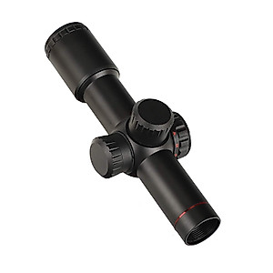 ohhunt 4.5x20E Compact Hunting Rifle Scope Red Illuminated Glass Etched Reticle Riflescope with Flip-Open Lens Caps and Rings