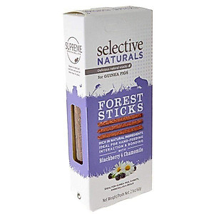 Supreme Petfoods Selective Naturals Forest Sticks Guinea Pig Treats with Chamomile and BlackBerry in Timothy Hay Flavor (2.1 oz)