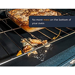 Oven Liners for Bottom of Oven - 2 Pack Large Heavy Duty Mats, 17”x25” Non-Stick Reusable Liner for Electric, Gas, Toaster Ovens, Grills - BPA & PFOA Free Kitchen Accessory to Keep Your Oven Clean