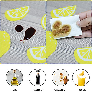 Ganwawo 8 Pcs Refrigerator Liners,Washable Non-Slip Refrigerator mat,Free Anti-Slip mat,for Drawer, Shelf and Refrigerator Liners, Cuttable Refrigerator mat (Lemon)