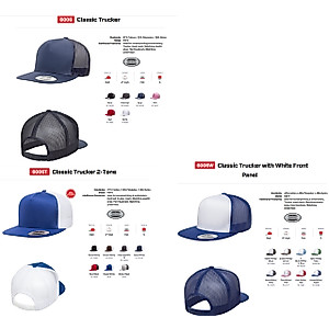 Custom Flat Bill Trucker Snapback Hat Yupoong 6006 Embroidered Your Own Text (Charcoal Flatbill Trucker)