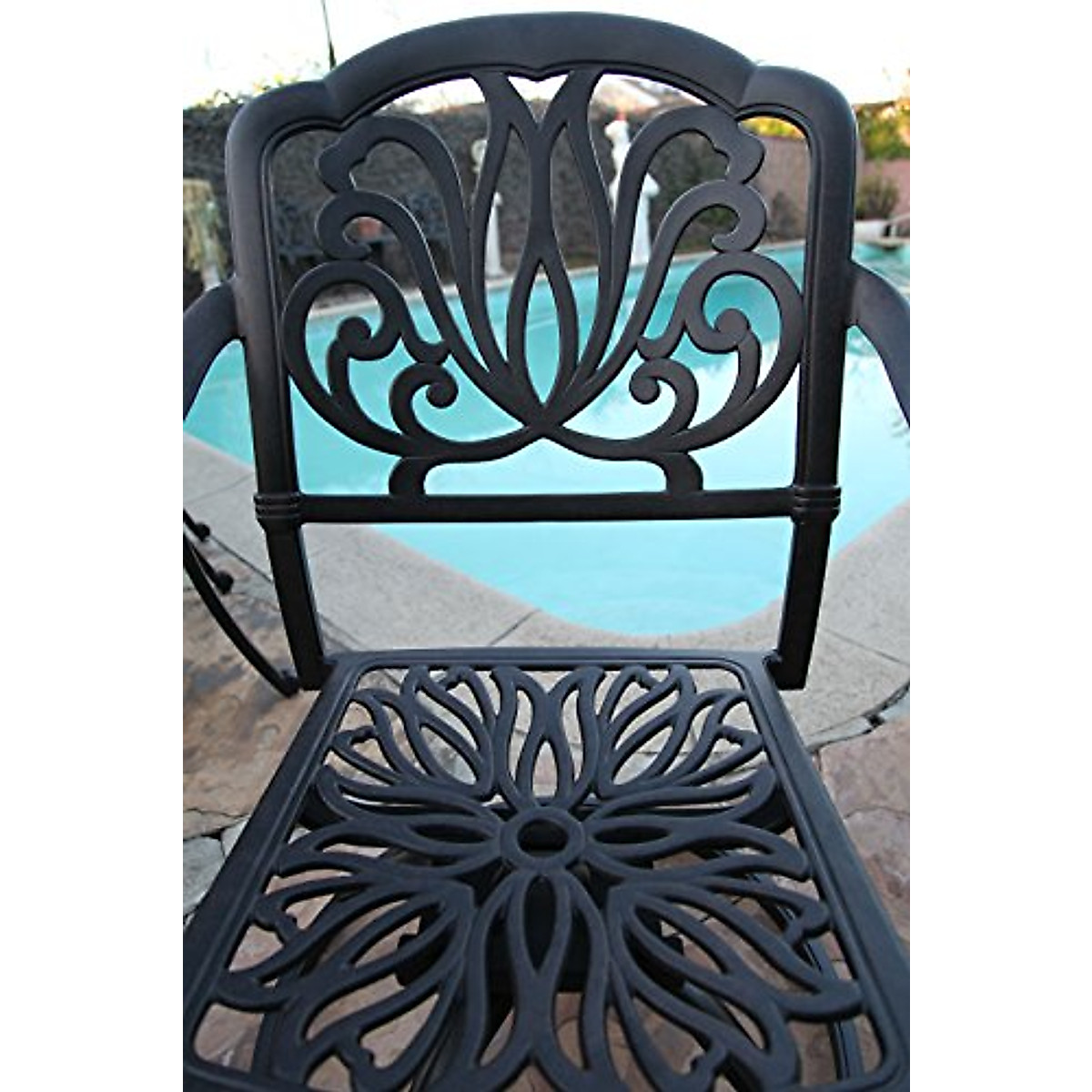 GrandPatioFurniture.com 2 CBM Elisabeth Collection 2 Cast Aluminum Swivel Rockers with 2 Cushions