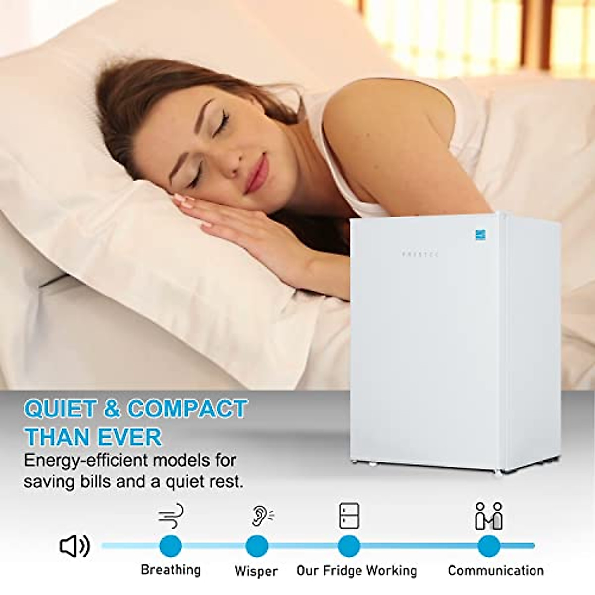 Frestec 4.5 CU' Small Refrigerator, Compact Refrigerator, Mini Fridge, Mini Fridge with Freezer, Door Swing, White (FR 450 WH)