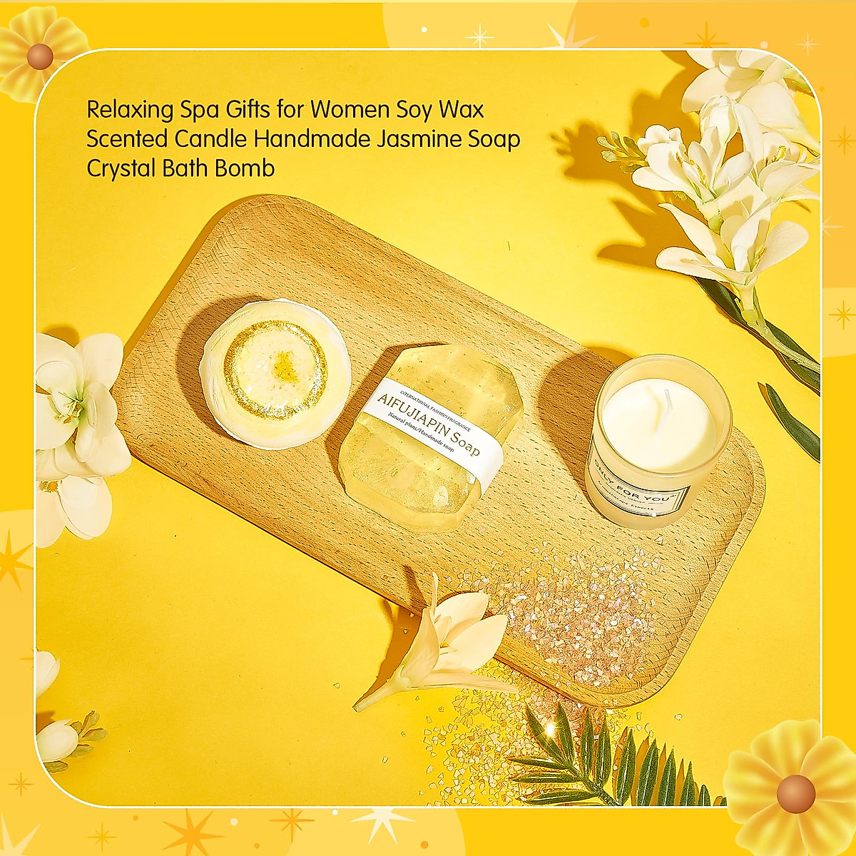 Gifts for Women, Self Care Package for Women Crochet Sunflower Gift Baskets for Women Birthday, Mothers Day Gifts Unique Sending Sunshine Gifts