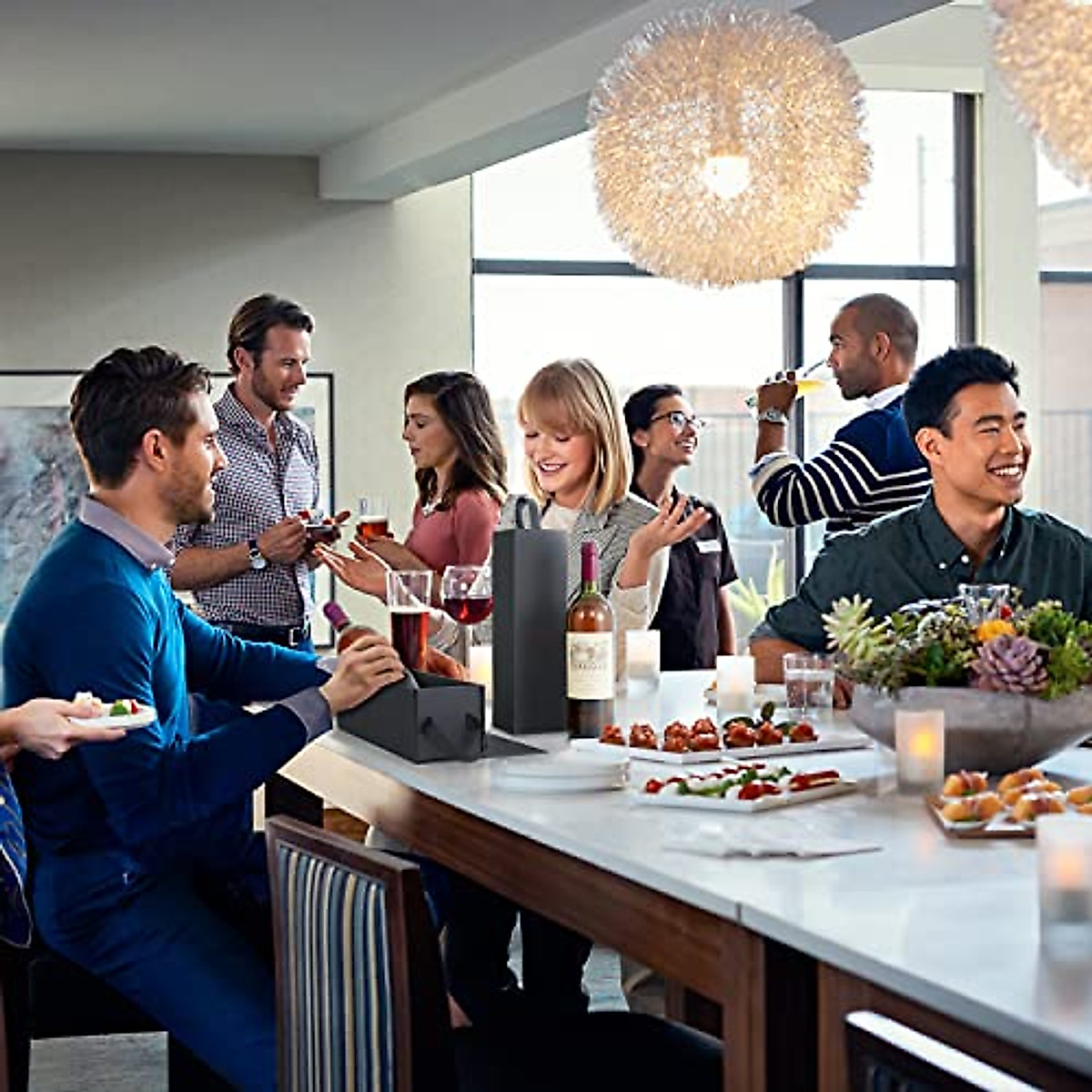 RYDDOY Wine Gift Box, 12.8x3.7x3.7 Inches Black Wine Bottle Boxes With Handle for Liquor and Champagne Magnetic Closure Collapsible Gift Box for Party, Wedding, Gift Wrap, Storage