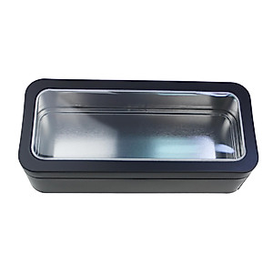 Goodma 7Pcs Rectangle Metal Tins Containers with Lids Mini Storage Canister Jars Set for Home Kitchen, Office and School Supplies, 5.9" x 2.75" x 1.57" (Black)